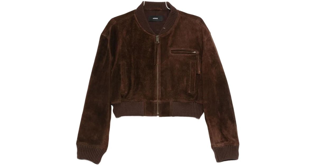 Arma Gritty Suede Jacket in Brown | Lyst UK