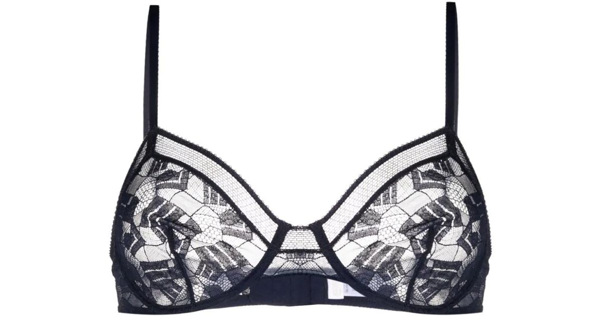 Eres Paradis Lace Full-Cup Bra in Blue | Lyst