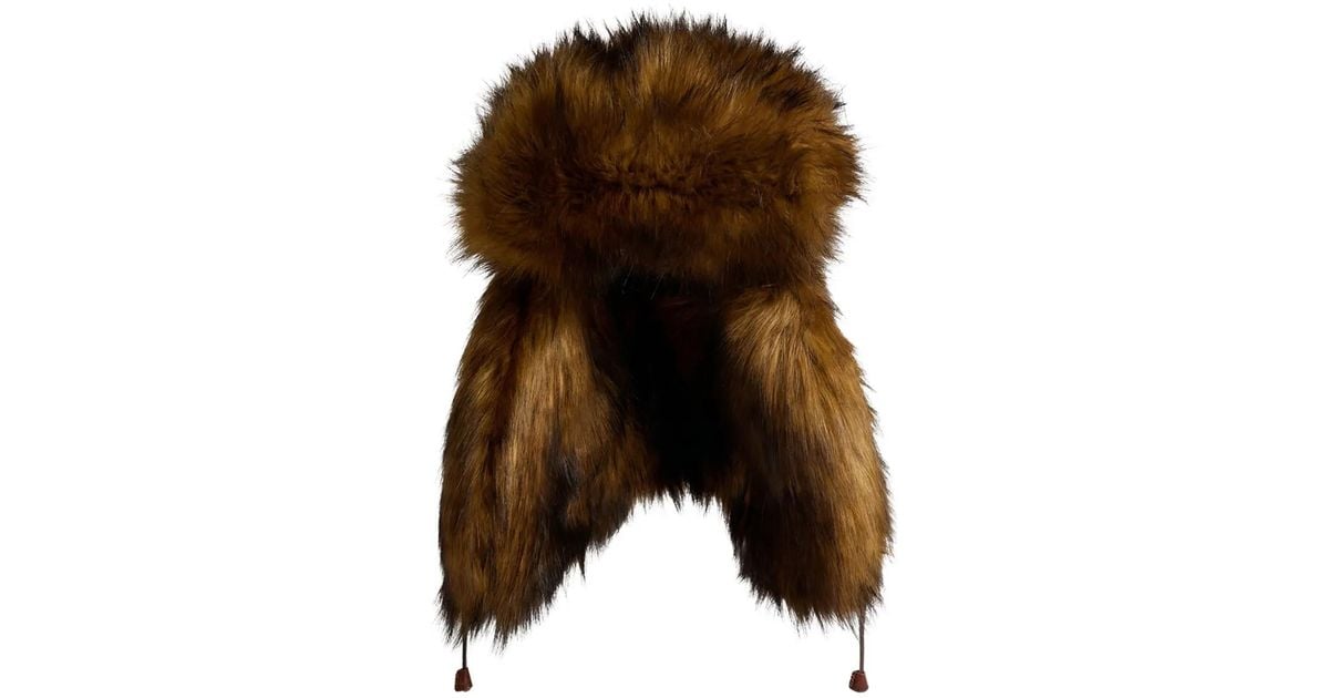 DSquared² Faux-Fur Trapper Hat in Brown for Men | Lyst UK