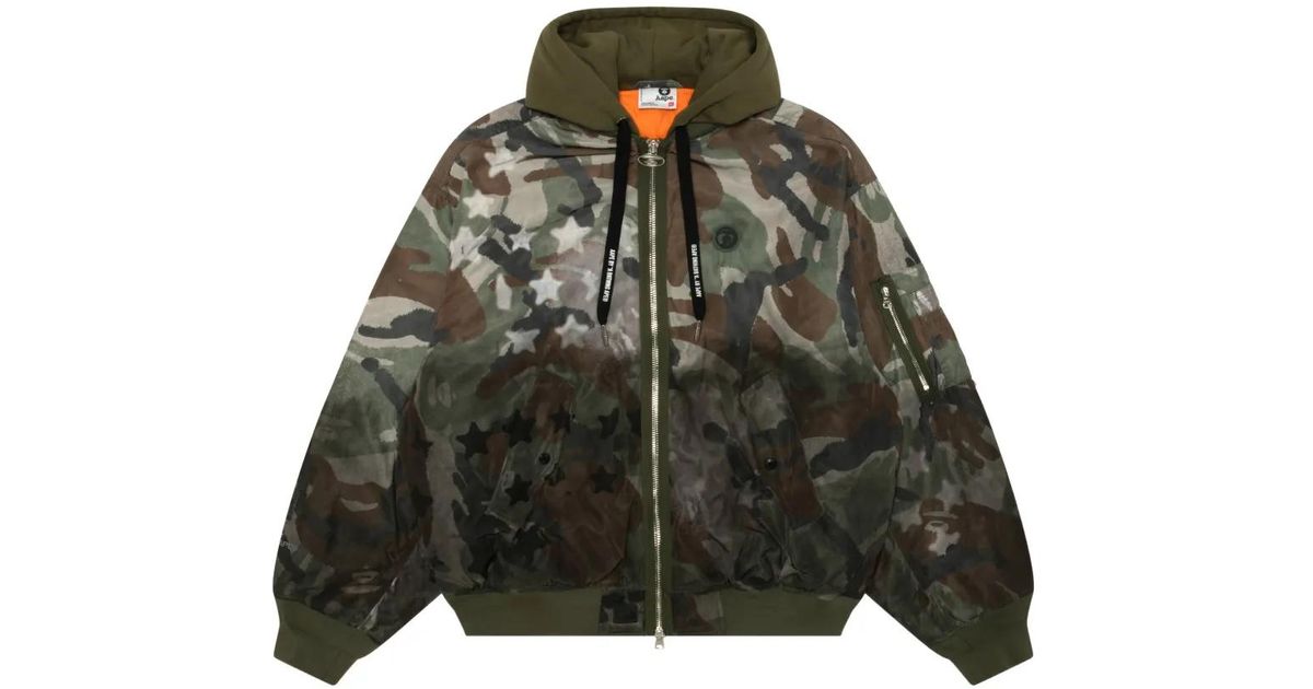 Aape By A Bathing Ape Zip-Up Hooded Jacket in Green for Men | Lyst UK