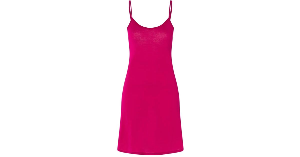 Hanro V-Neck Body Dress in Pink | Lyst UK