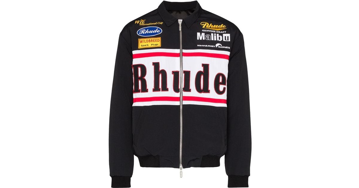 Rhude Rhacing Jacket in Black for Men | Lyst
