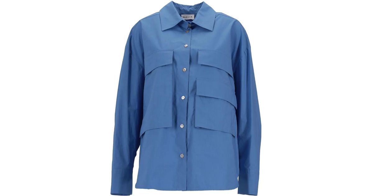 P.A.R.O.S.H. Chest-Pocket Long-Sleeve Shirt in Blue | Lyst UK