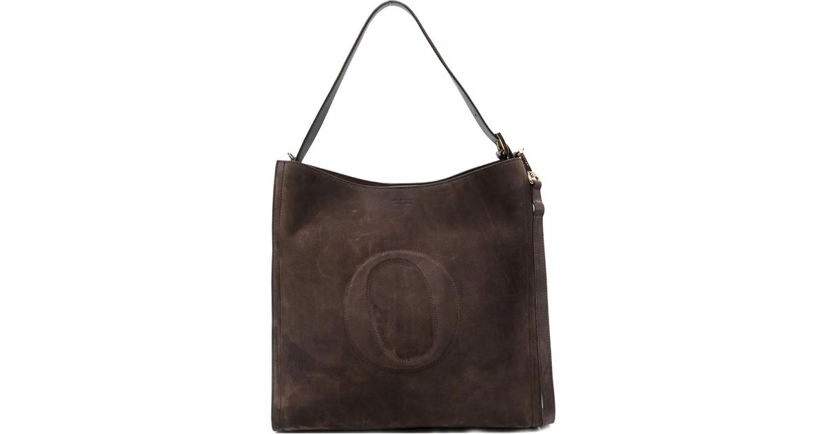 Orciani Suede Shoulder Bag in Brown | Lyst