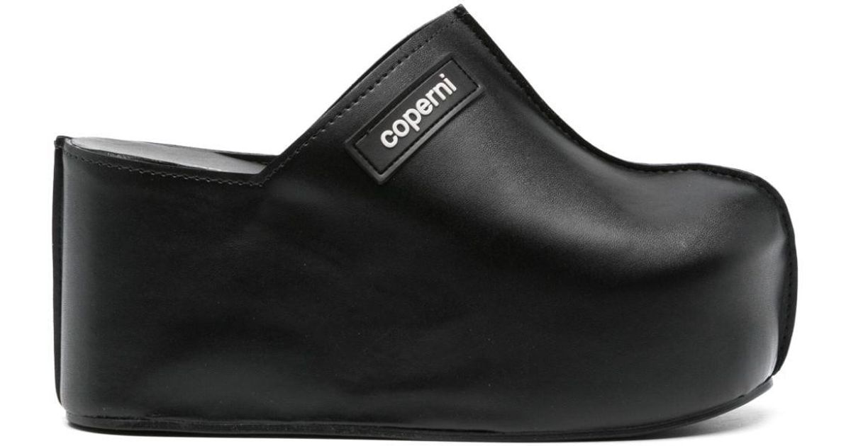 Coperni 85Mm Rubberised-Logo Mules in Black | Lyst