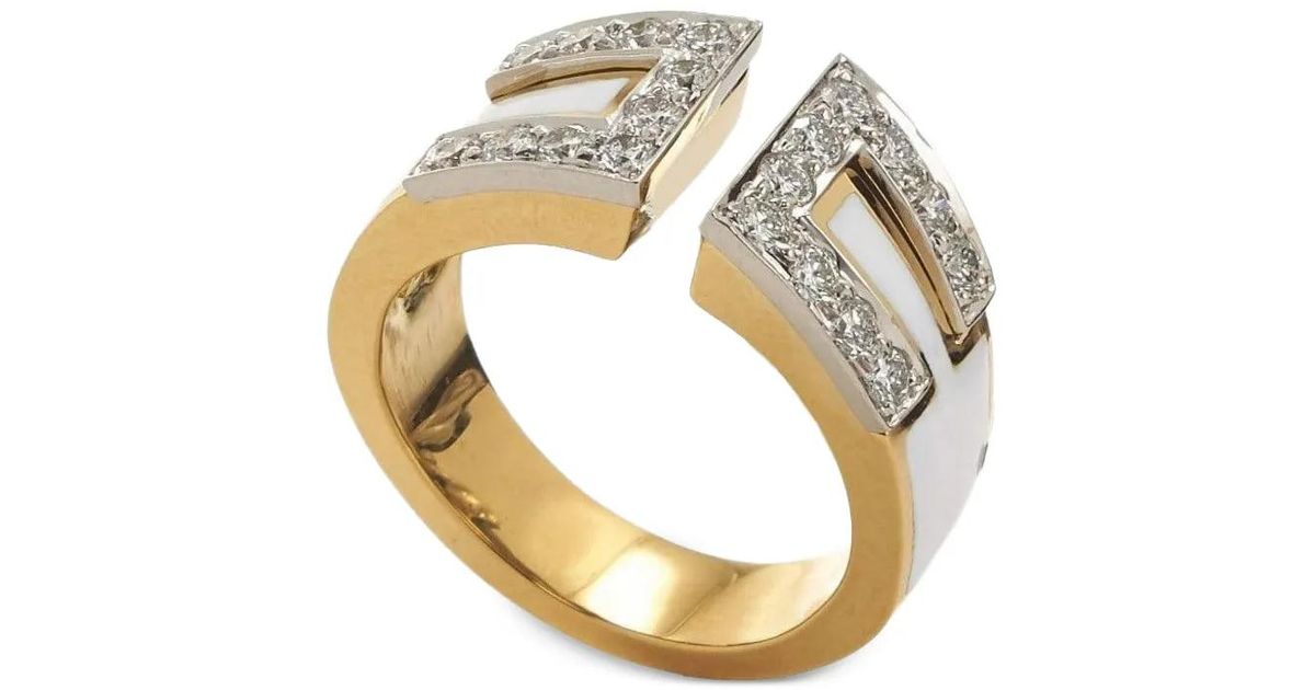 David Webb 18K Gap Diamond Ring in Brown | Lyst