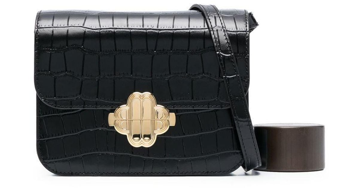 Sac En Cuir Façon Croco Clover Maje en coloris Noir | Lyst