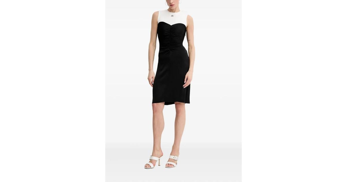 KARL LAGERFELD Ruching-Detail Sleeveless Dress in Black | Lyst
