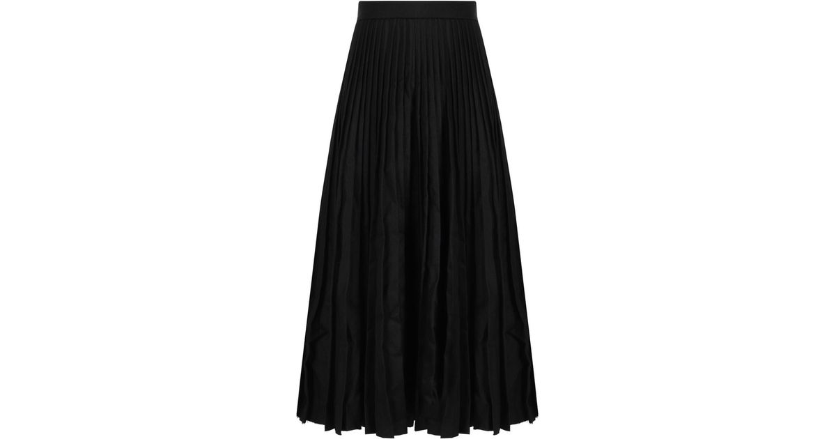 Balenciaga Creased Wool Pleated Skirt in Black | Lyst UK