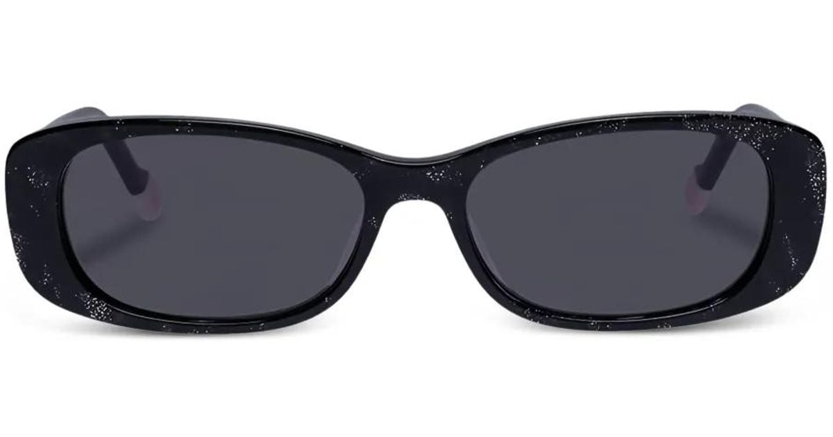Le Specs Rectangle Frame Sunglasses in Black | Lyst UK