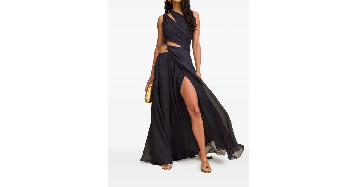 Cult Gaia Zan One-Shoulder Cut-Out Gown in Black | Lyst UK