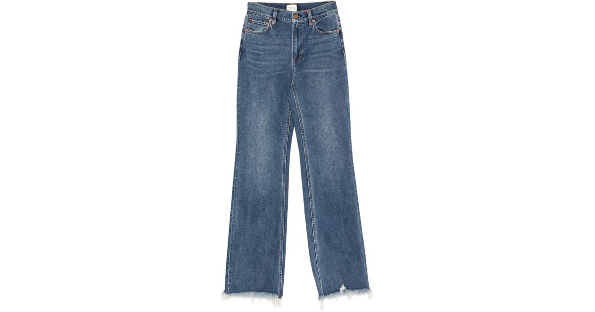 Alice + Olivia Delancey Frayed Bootcut Jeans in Blue | Lyst UK