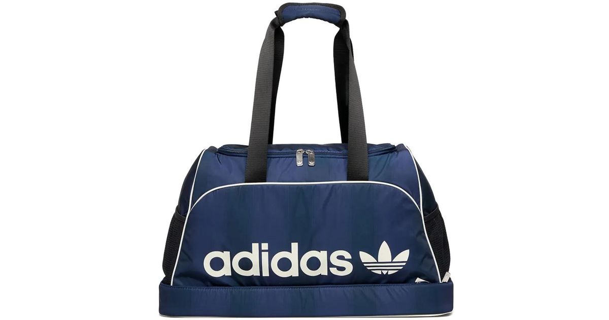 adidas Logo-Print Holdall in Blue | Lyst UK