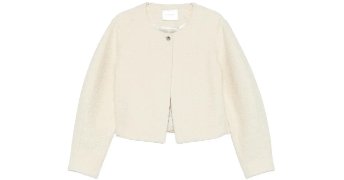 Soft Goat Boucle Jacket in Natural | Lyst UK