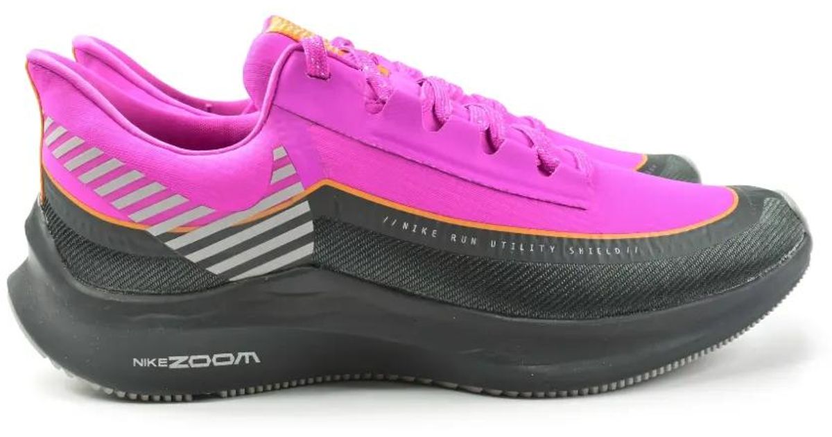 Nike Baskets Air Zoom Winflo 6 Run Shield in Pink | Lyst
