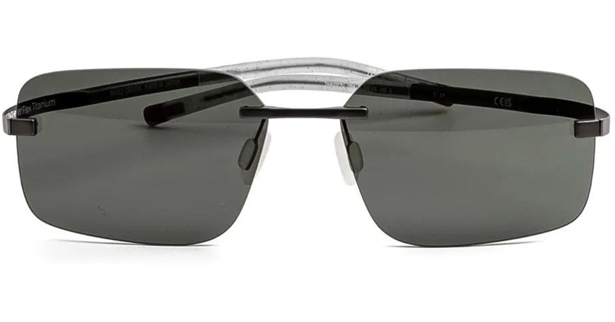 Tag Heuer Rectangle-Frame Sunglasses in Grey | Lyst UK