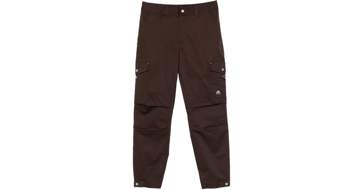 Moose Knuckles Cargo-Pockets Logo-Patch Trousers in Brown for Men | Lyst UK