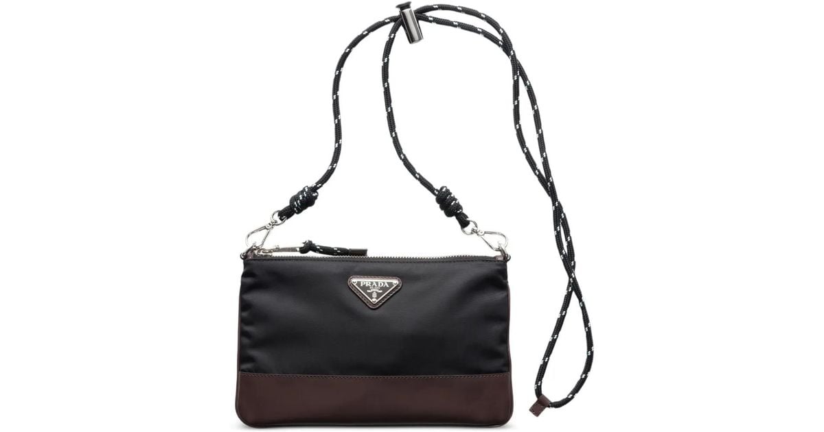 Prada Triangle-Logo Shoulder Bag in Black for Men | Lyst UK