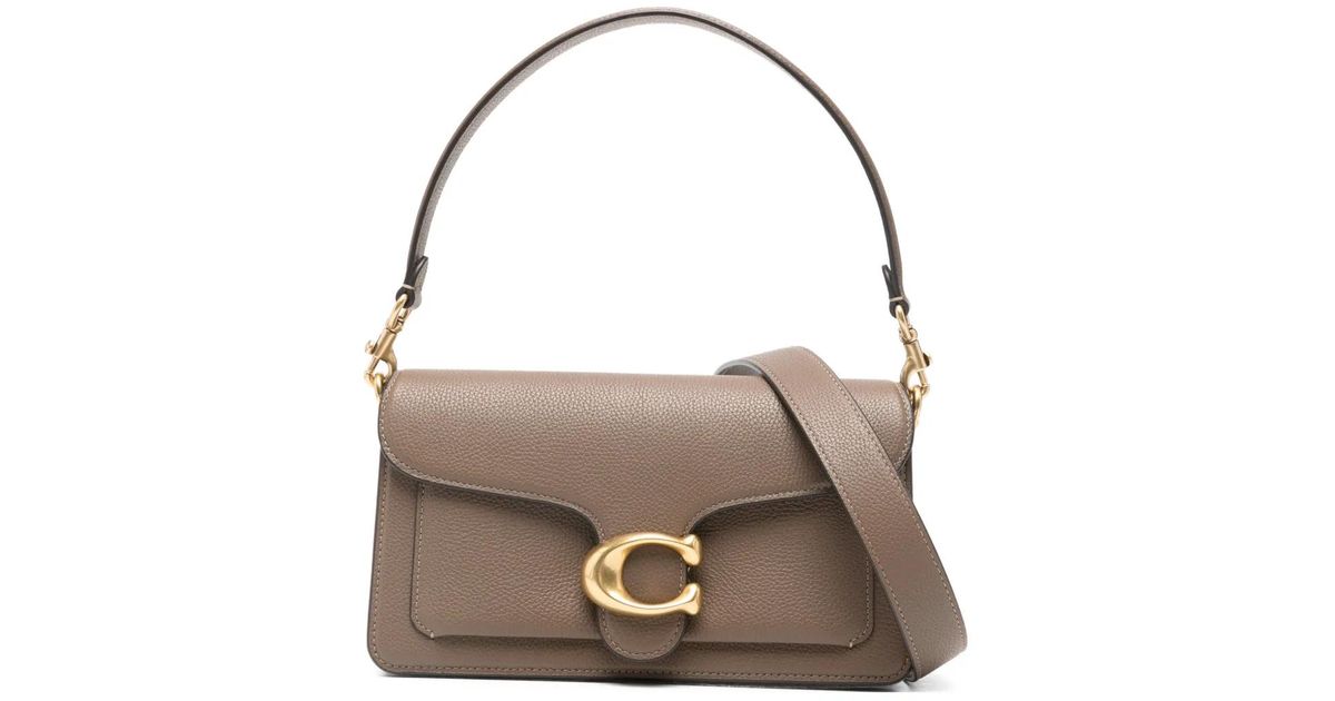 COACH Tabby Logo Tote Bag in Brown | Lyst UK