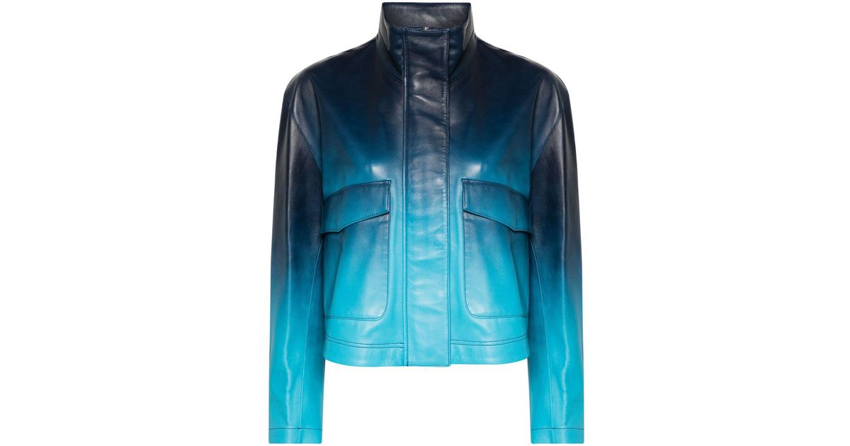 Arma Hannover Ombré Leather Jacket in Blue | Lyst