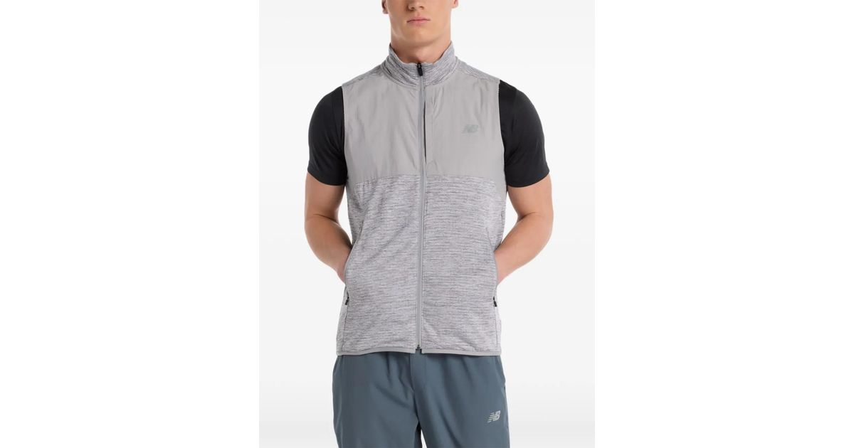 New Balance Zip-Up Vest in Grey for Men | Lyst UK