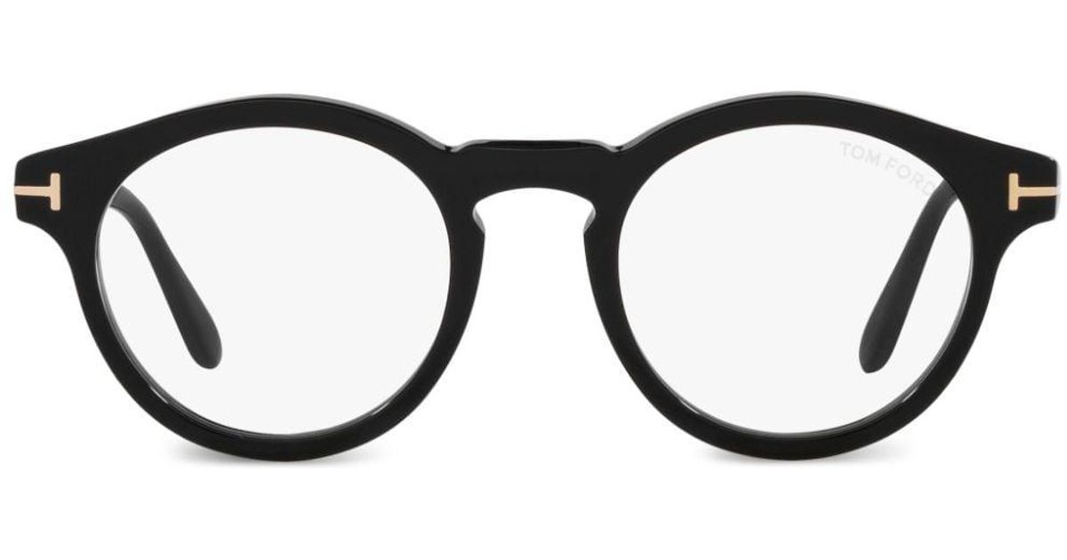 Tom Ford Round-Frame Glasses in Black | Lyst