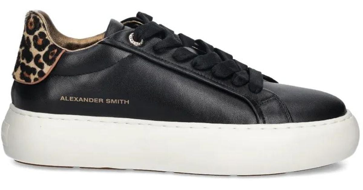 Alexander Smith Soho Leopard-Print Platform Sneakers in Black | Lyst UK