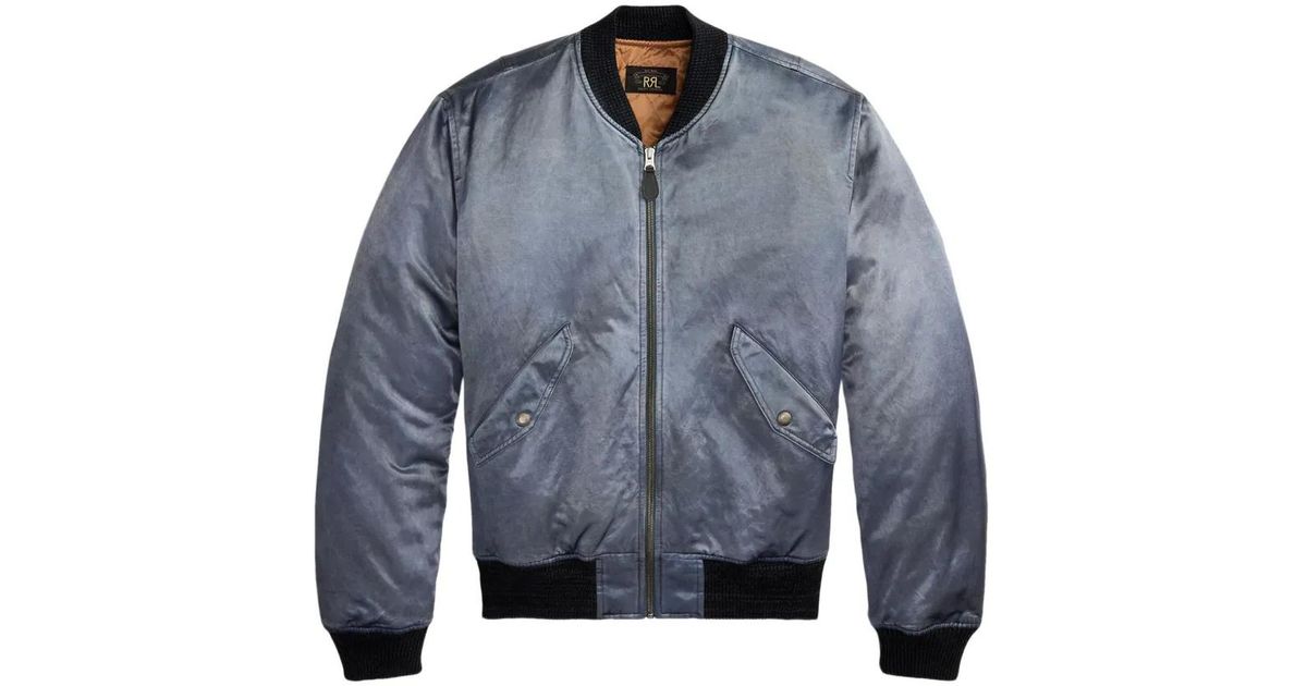RRL Airplane-Embroidered Bomber Jacket in Blue for Men | Lyst UK