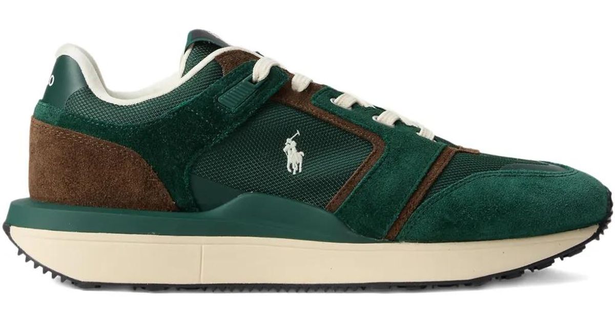 Polo Ralph Lauren Train 89 Suede Sneakers in Green for Men | Lyst