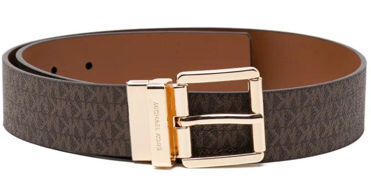 Michael Kors Reversible Logo Belt in Brown | Lyst