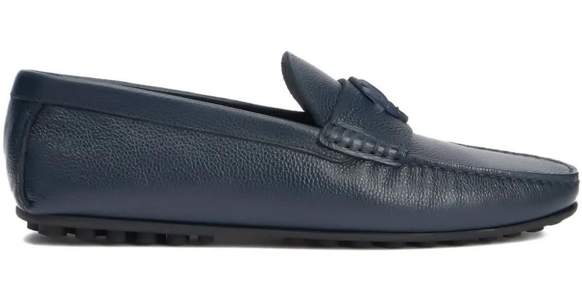 Roberto Cavalli Leather Loafers in Blue for Men | Lyst