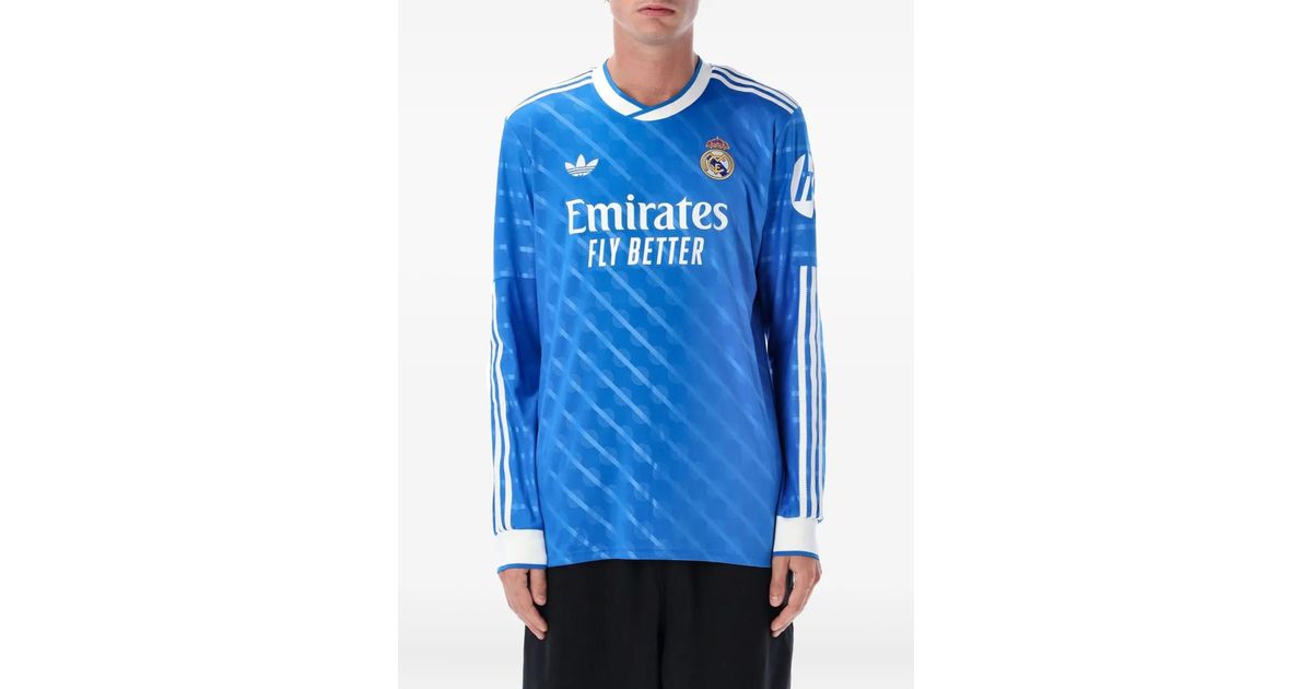 adidas Real Madrid 25/26 Long Sleeve Third Jersey in Blue for Men | Lyst
