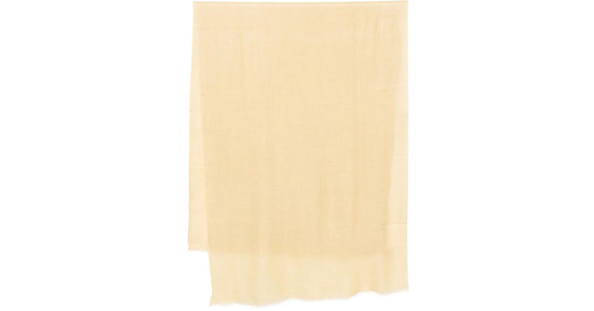 Akee International Raw-Edge Scarf in Natural | Lyst UK