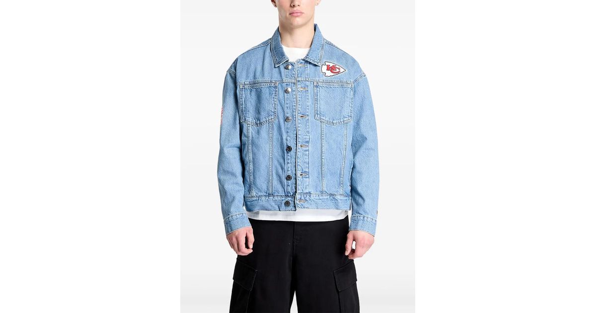 KTZ Kansas City Chiefs-Emblem Denim Jacket in Blue | Lyst UK