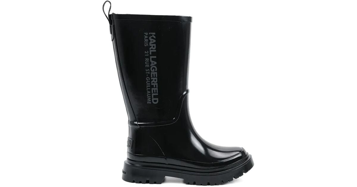 Karl Lagerfeld K/Torrents Rain Boots in Black | Lyst UK