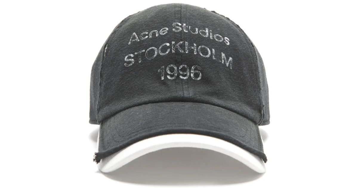 Acne Studios Logo-Stamp Baseball Cap in Gray | Lyst