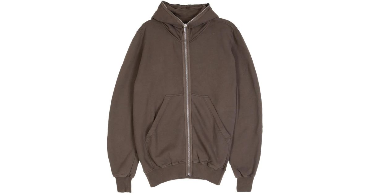Rick Owens Jumbo Gimp Zip-Up Hoodie in Brown for Men | Lyst UK