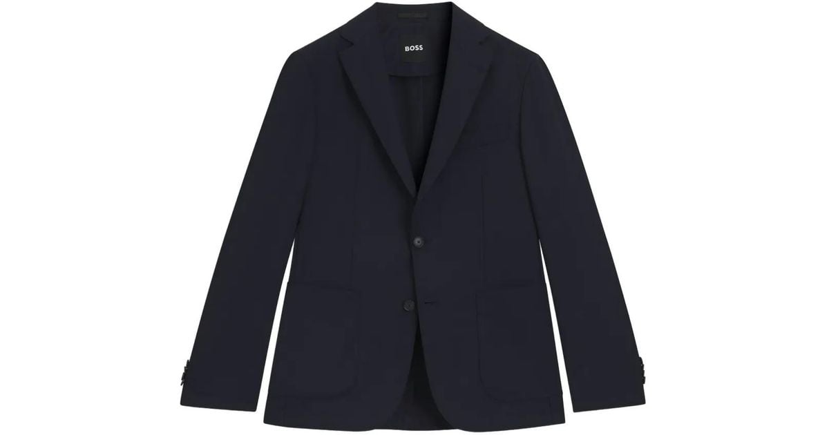 BOSS Hanry Buttoned Blazer in Blue for Men | Lyst UK