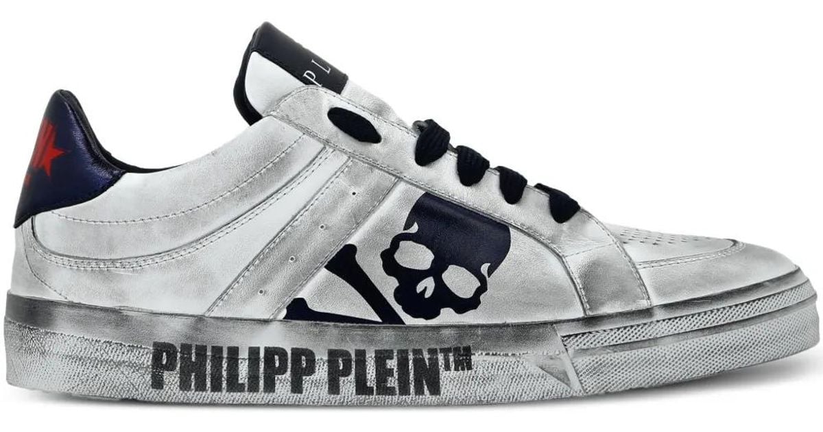 Philipp Plein Retrokickz Low-Top Sneakers in White | Lyst