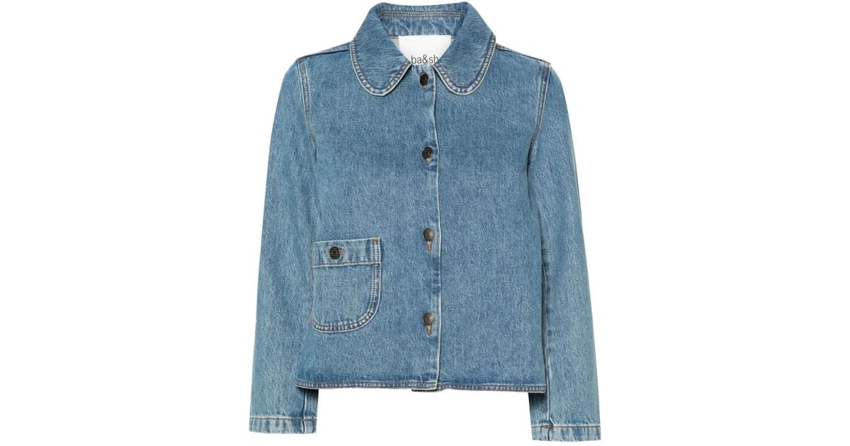 Ba&sh Tiny Denim Jacket in Blue | Lyst