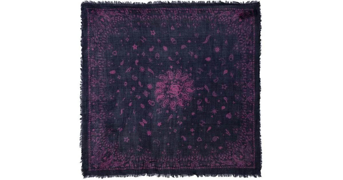 Zadig & Voltaire Nuage Fringed Printed Bandana Scarf in Blue | Lyst UK