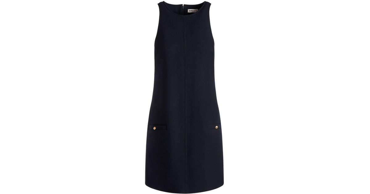 Bally A-Line Wool Minidress in Blue | Lyst