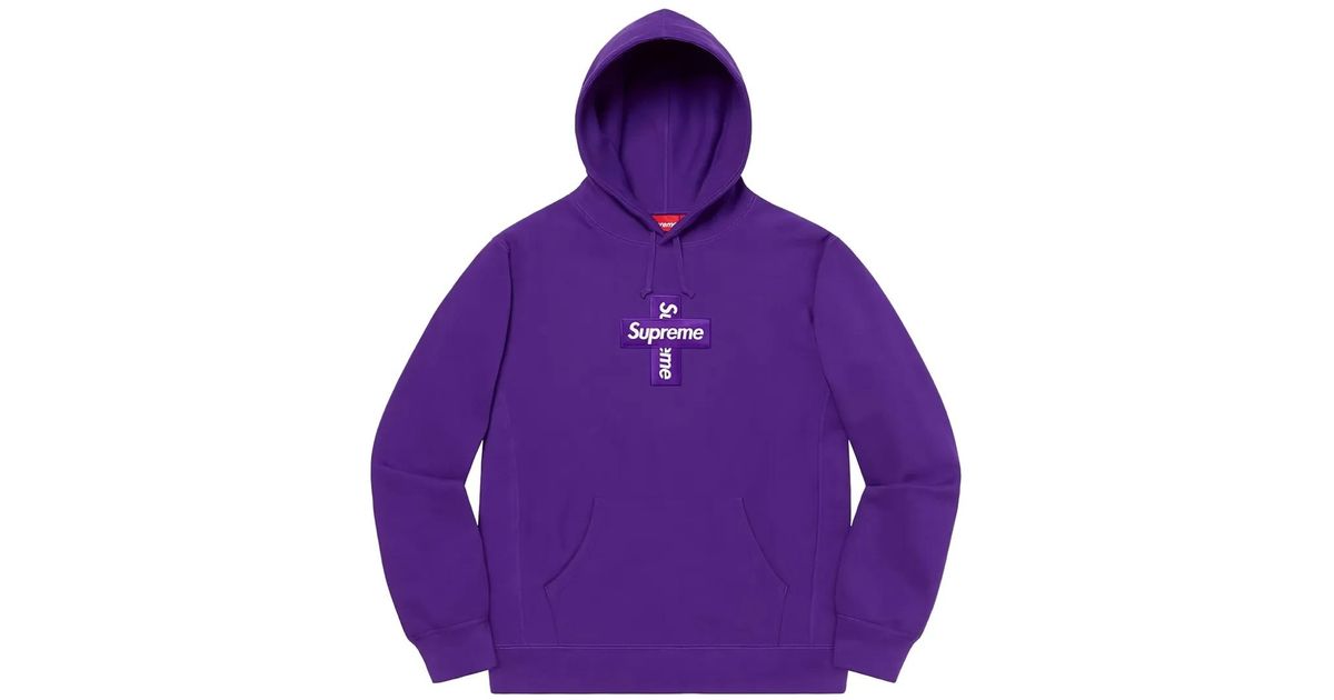 Supreme Cross-Logo Hoodie in Purple for Men | Lyst UK