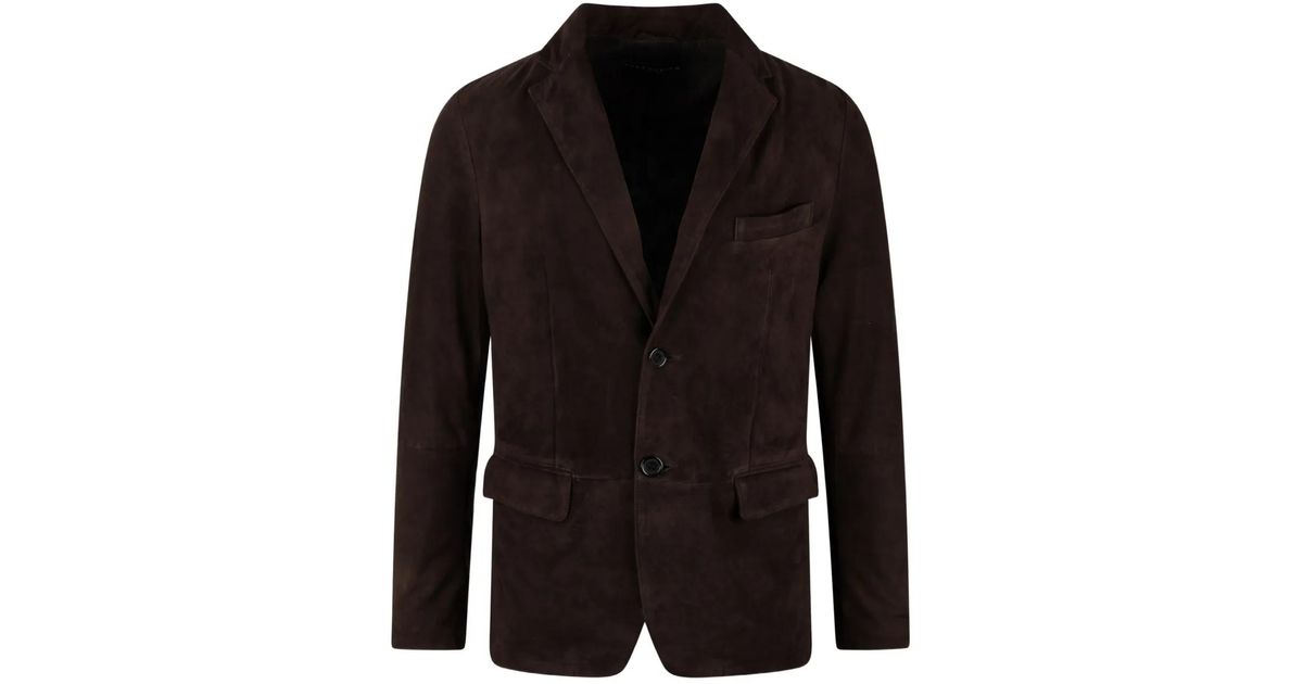 Colamarino Suede Blazer in Black for Men | Lyst