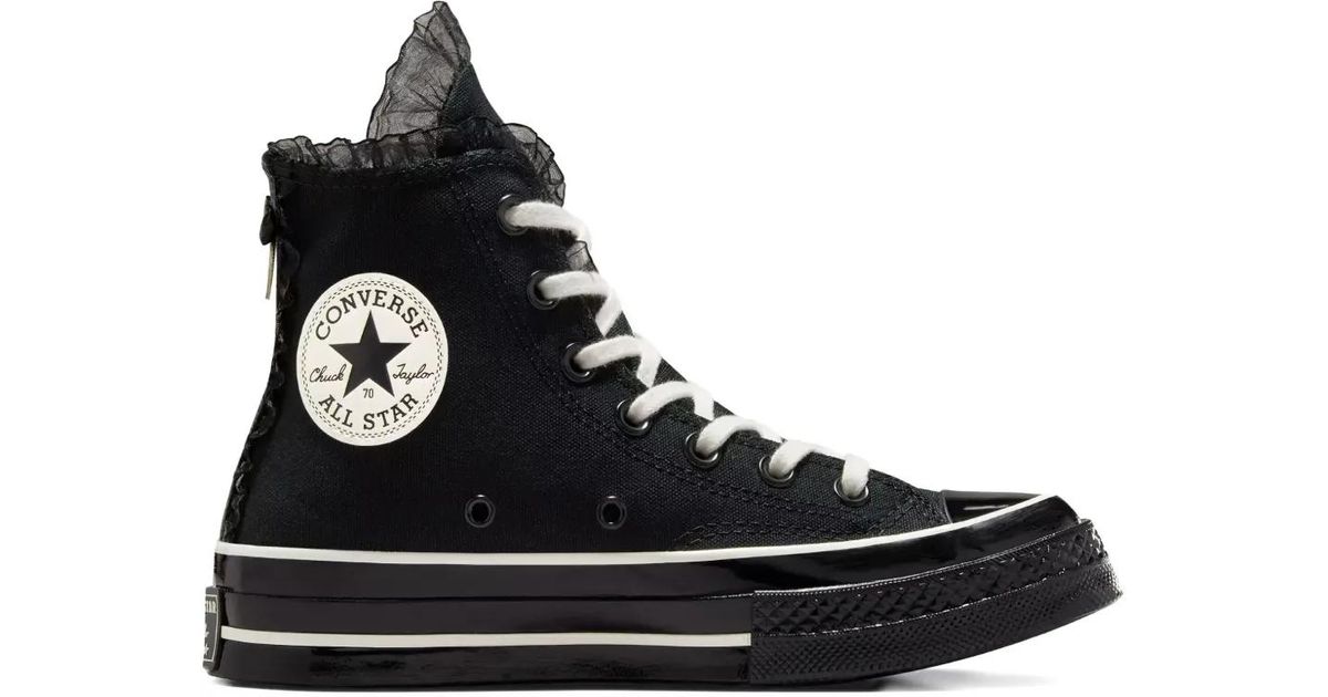 Converse Chuck 70 Ruffle-Trimmed Sneakers in Black | Lyst
