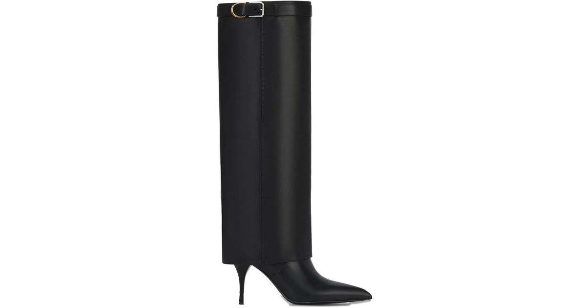 POTAMY Leather Knee-High Boots in Black | Lyst UK