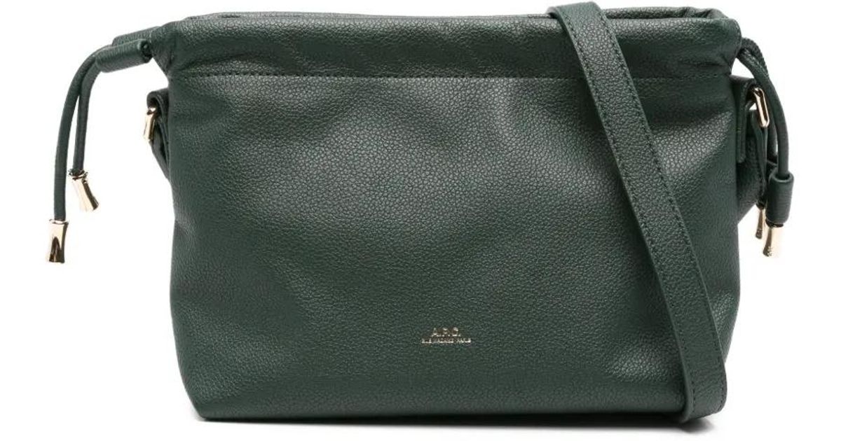 A.P.C. Mini Ninon Drawstring Shoulder Bag in Green | Lyst UK