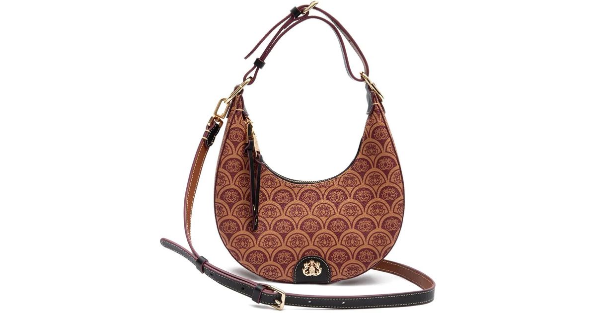Isla Monogram Shoulder Bag in Brown | Lyst