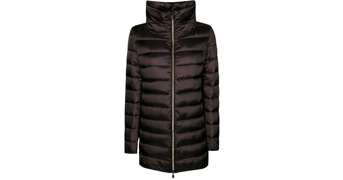 Save The Duck Lydia High-Neck Coat in Black | Lyst