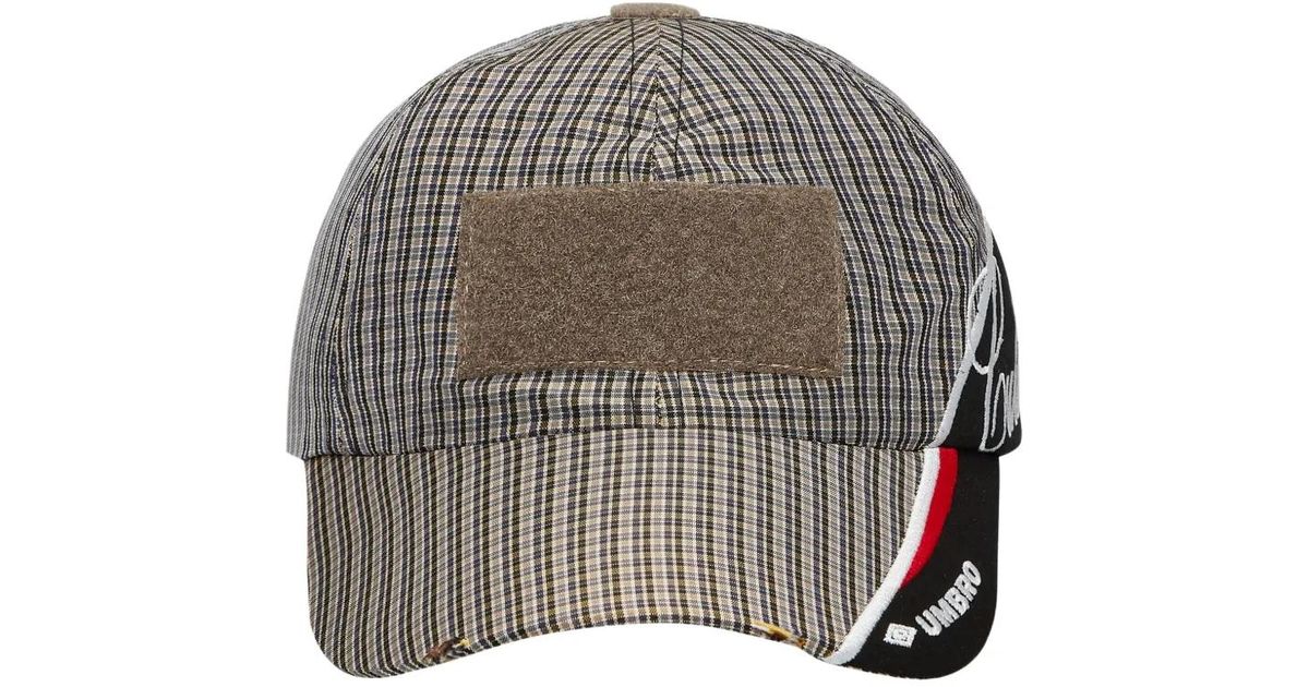 Umbro Check-Pattern Cap in Grey | Lyst UK